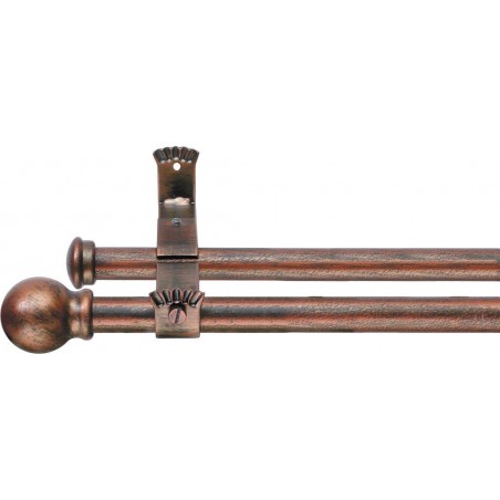 Tringle double fer forgé en kit D20 modèle Sphère (noir) (Noir doré) (Noir cuivré) (Noir argenté ...