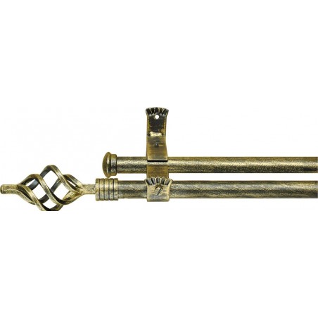 Tringle double fer forgé en kit D20 modèle Pin - Curtina.fr